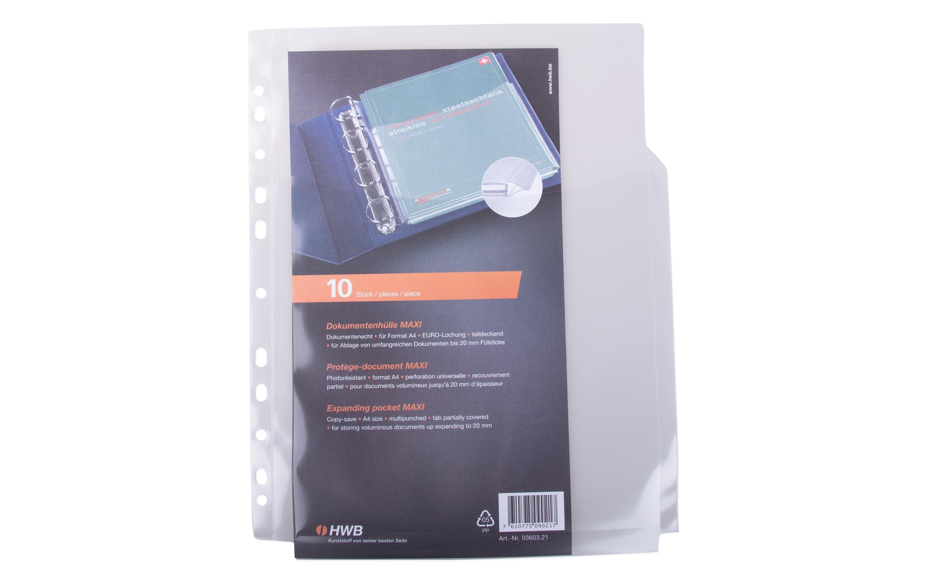 HWB Zeigetasche Maxi PP 180 A4, teildeckend, 10 Stück | 1413200